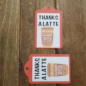 Office | Thank You Tags Thanks A Latte Tag Pumpkin Spice | Poshmark